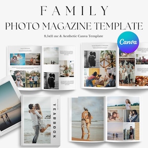 Family Photo Magazine Template | Printable Annual Memory Book | Family ...