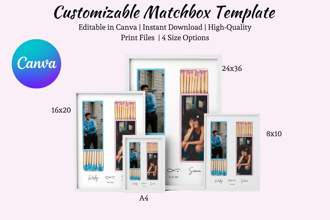 Customizable Matchbox Template | Personalized Digital Matchbox | Wall ...