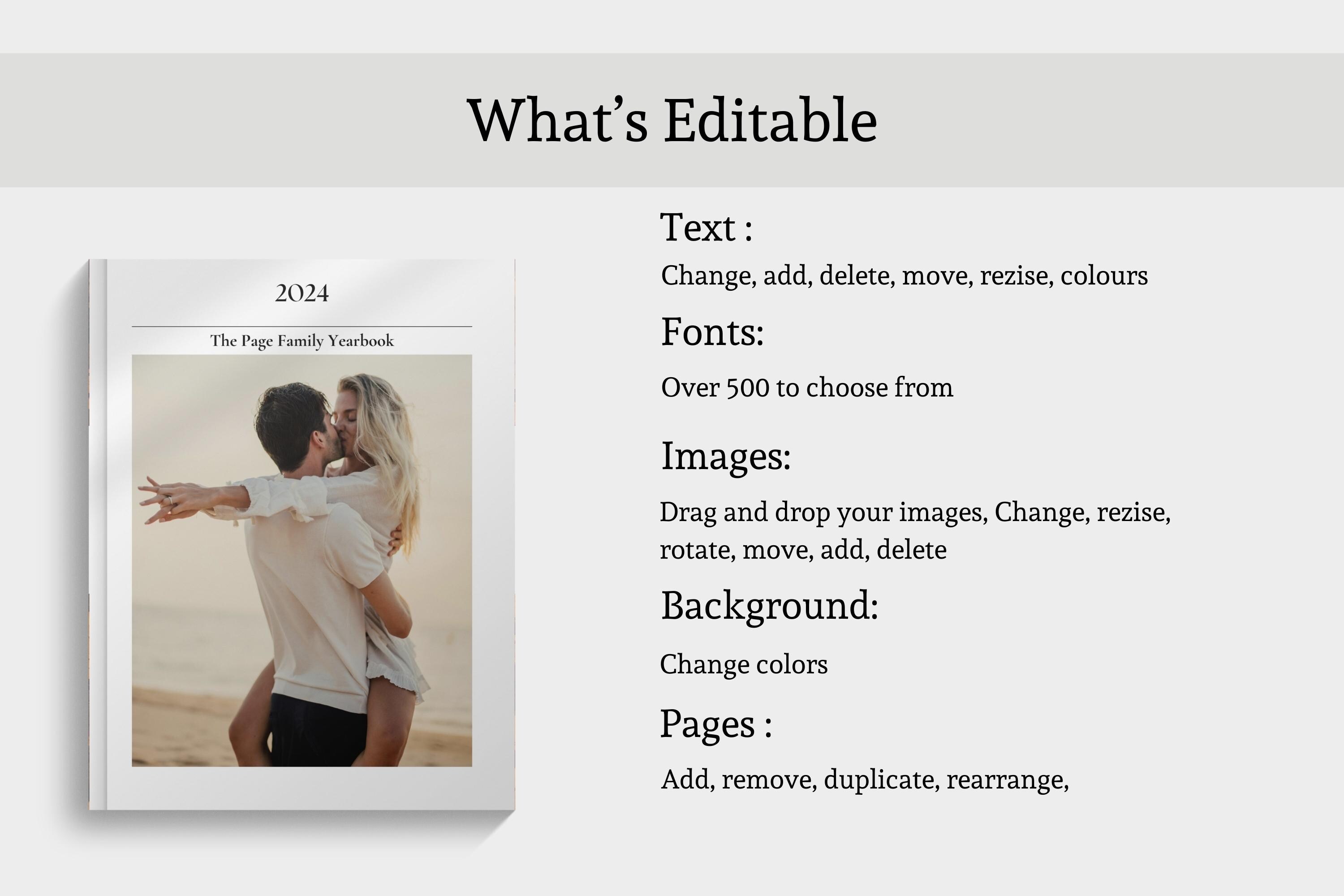 Family Photo Magazine Template | Printable Annual Memory Book | Family ...