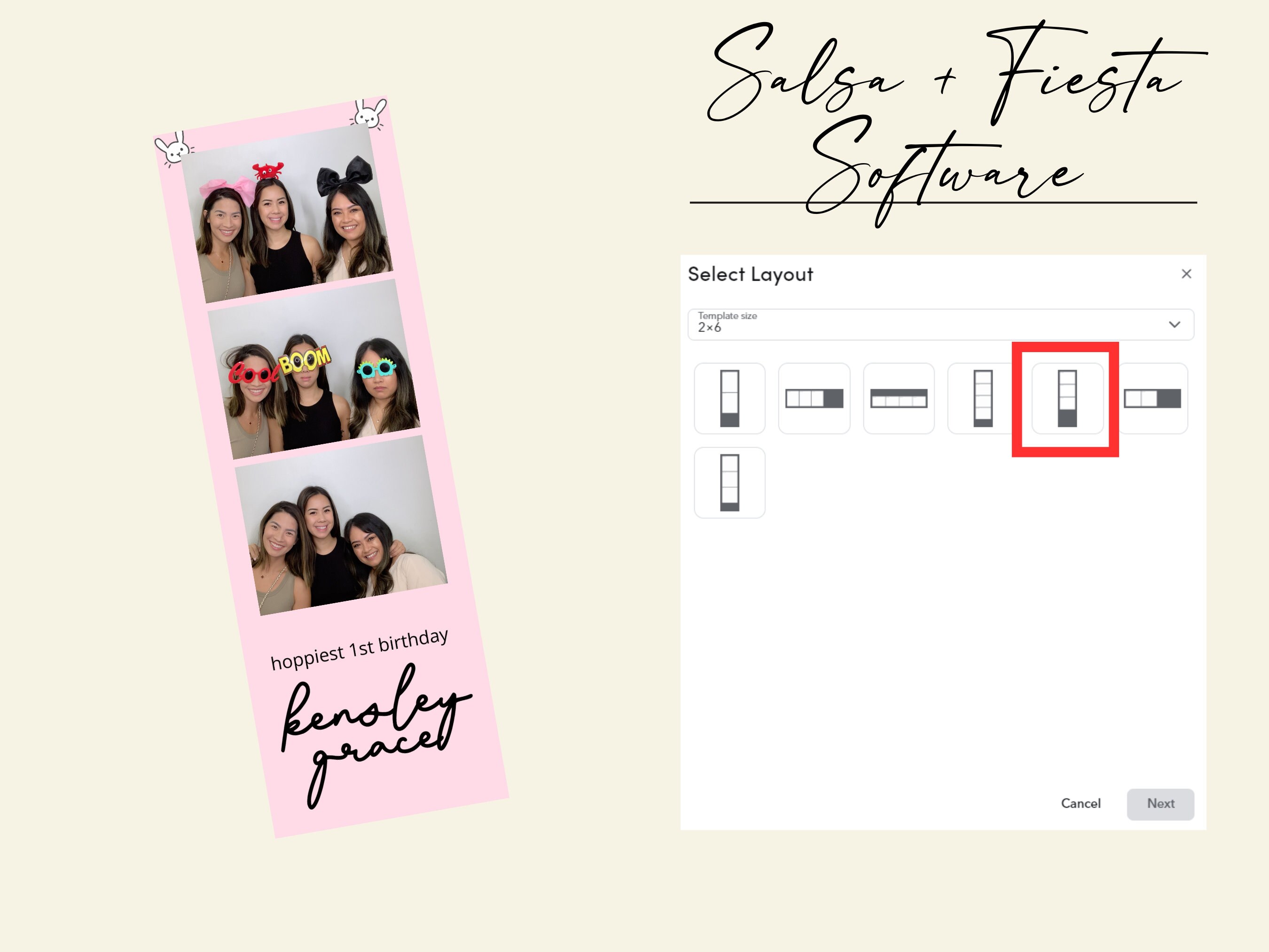 Baby Shower Photo Booth Template Bunny Theme Pink, Girl, Salsa + Fiesta ...