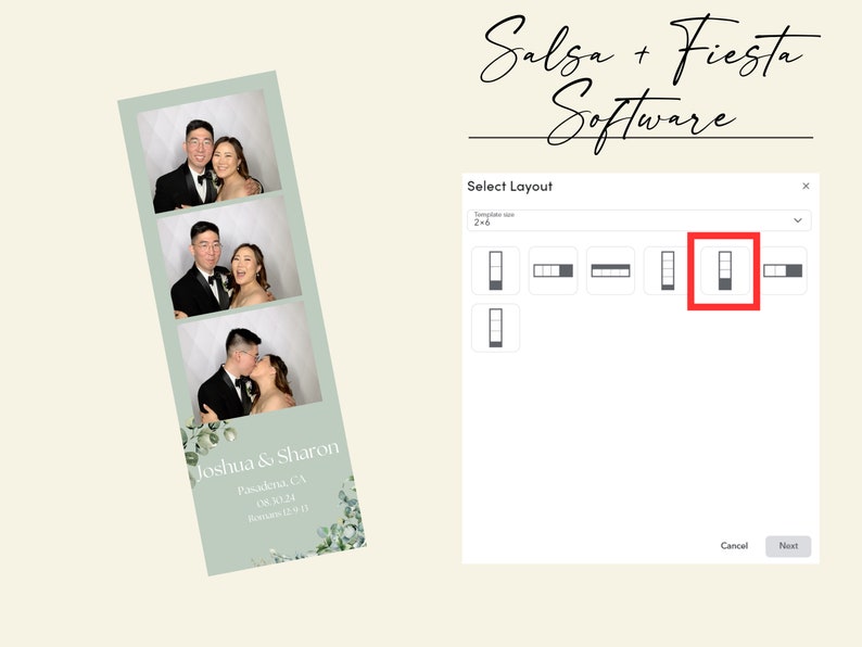 Wedding Photo Booth Template Minimalist Green Flower Elegant Salsa ...