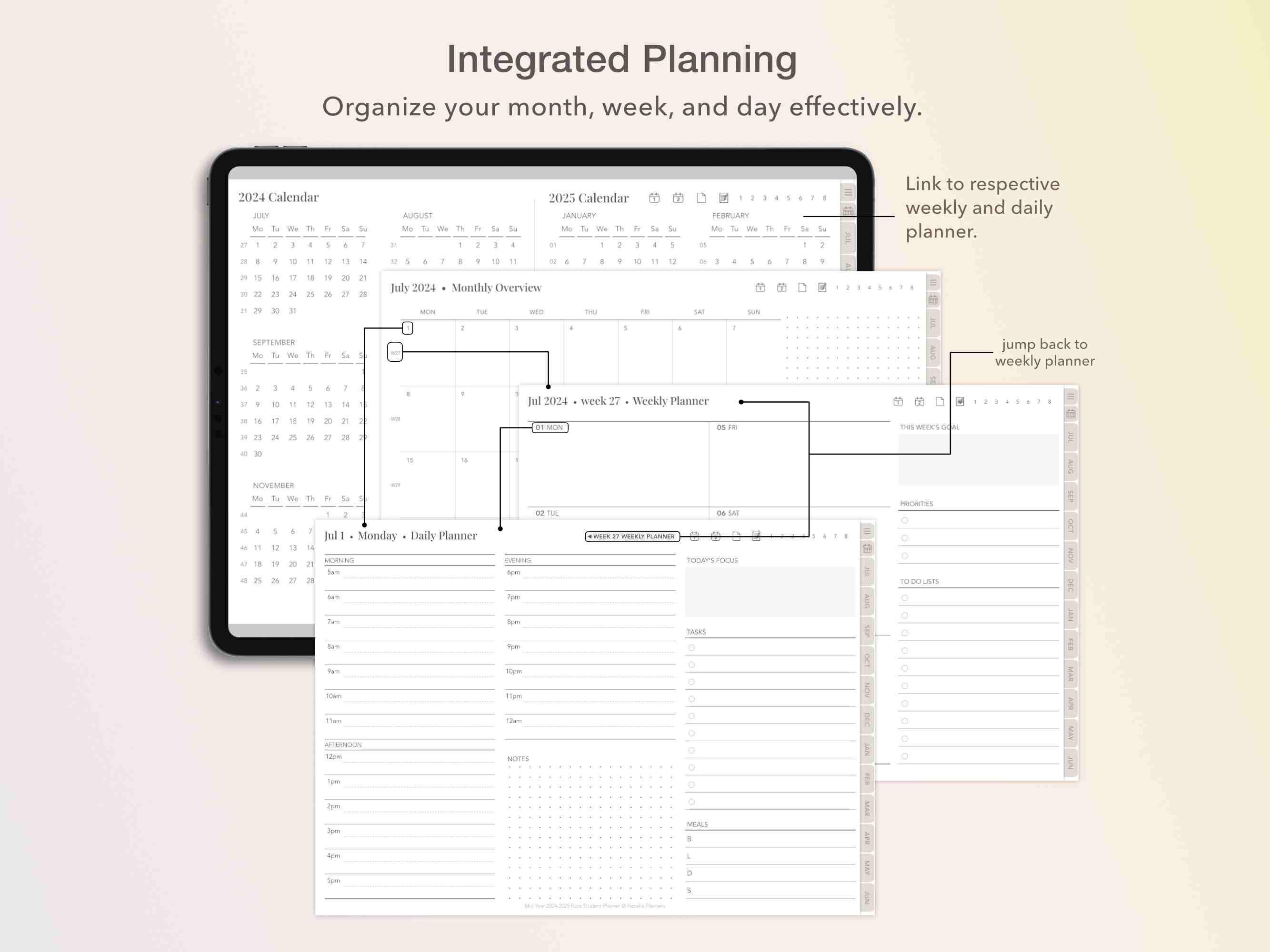 2024 2025 Academic Planner, Minimalist Student Planner, Study Schedule ...