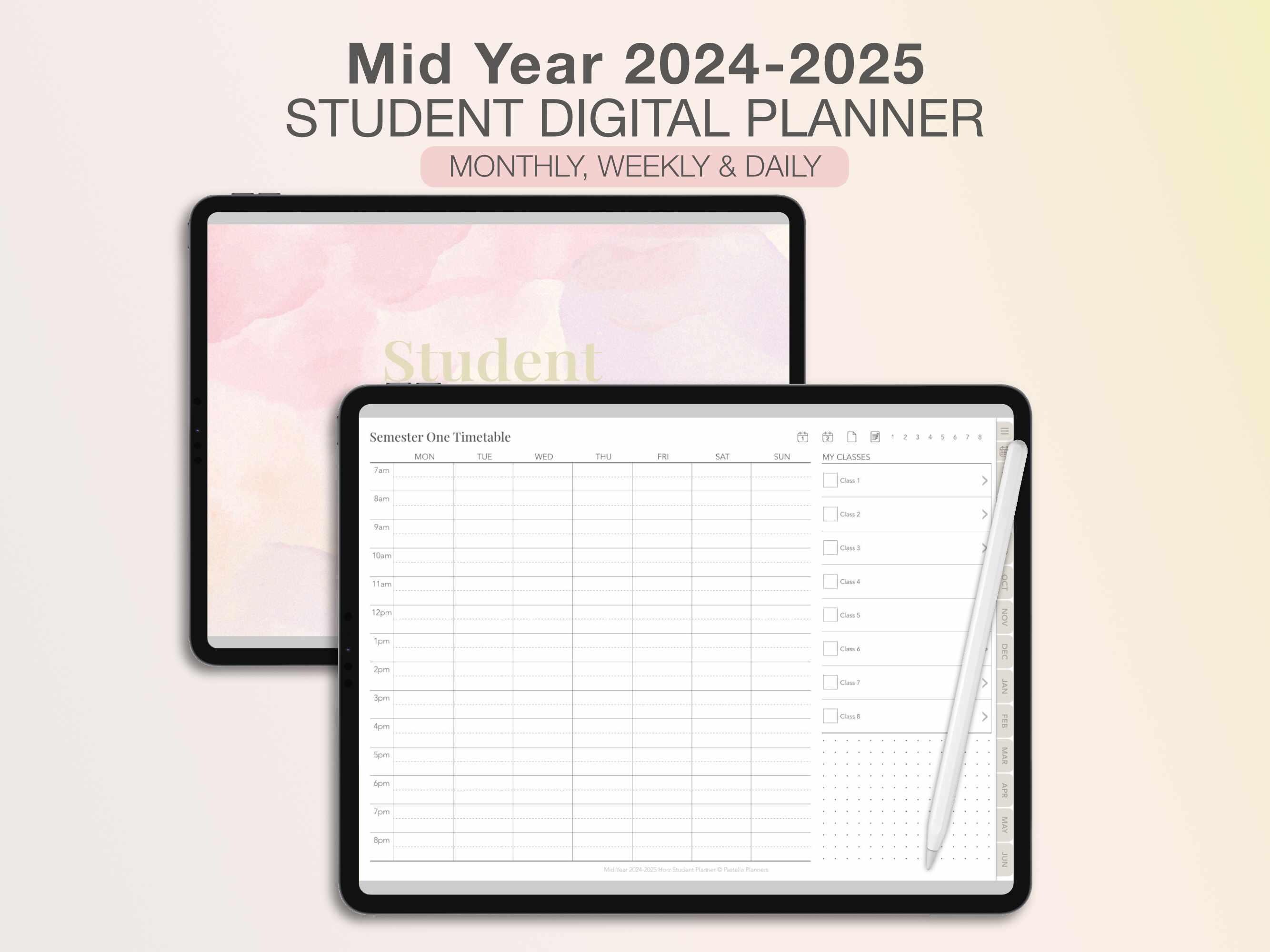 2024 2025 Academic Planner, Minimalist Student Planner, Study Schedule ...