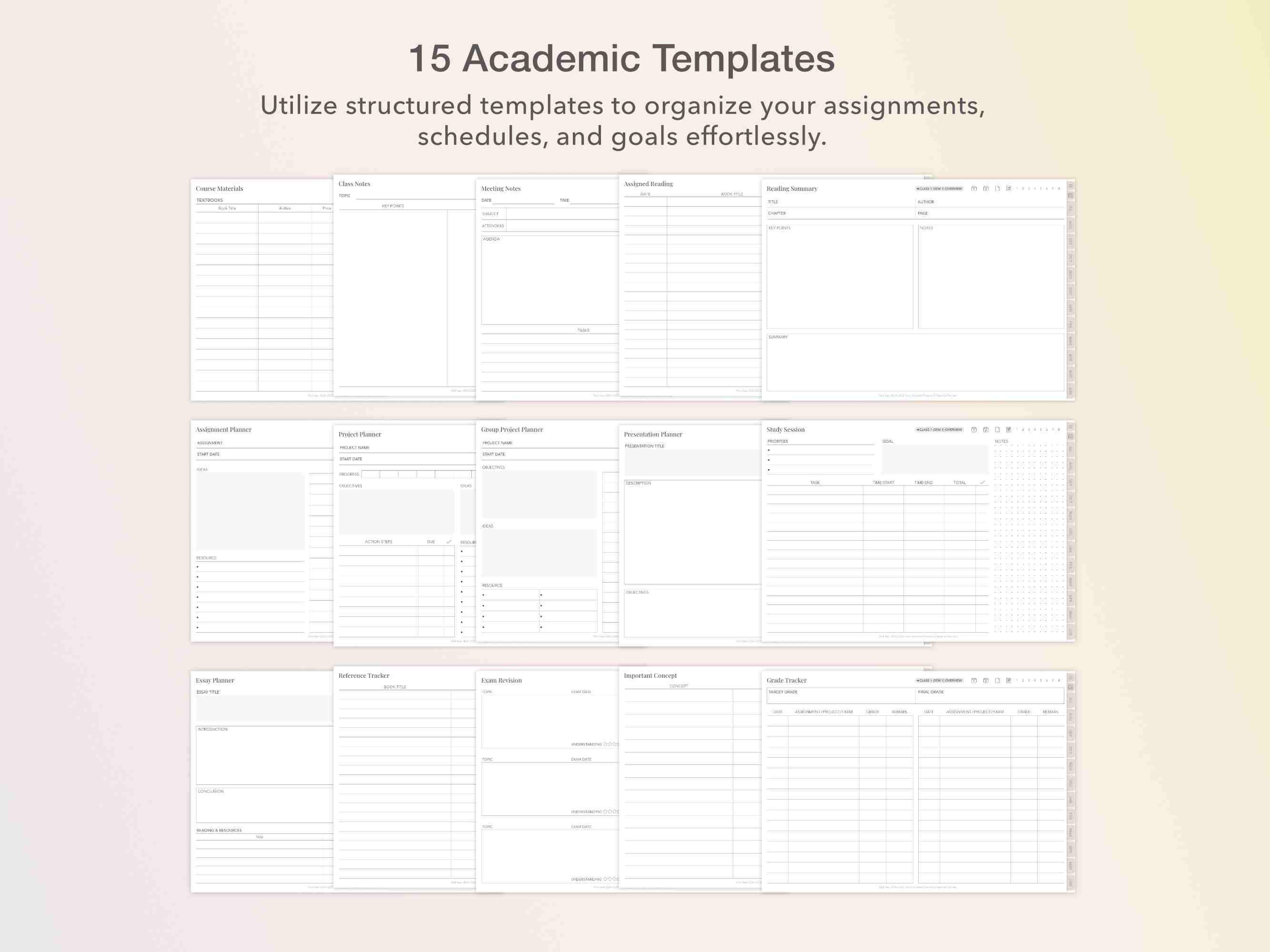 2024 2025 Academic Planner, Minimalist Student Planner, Study Schedule ...