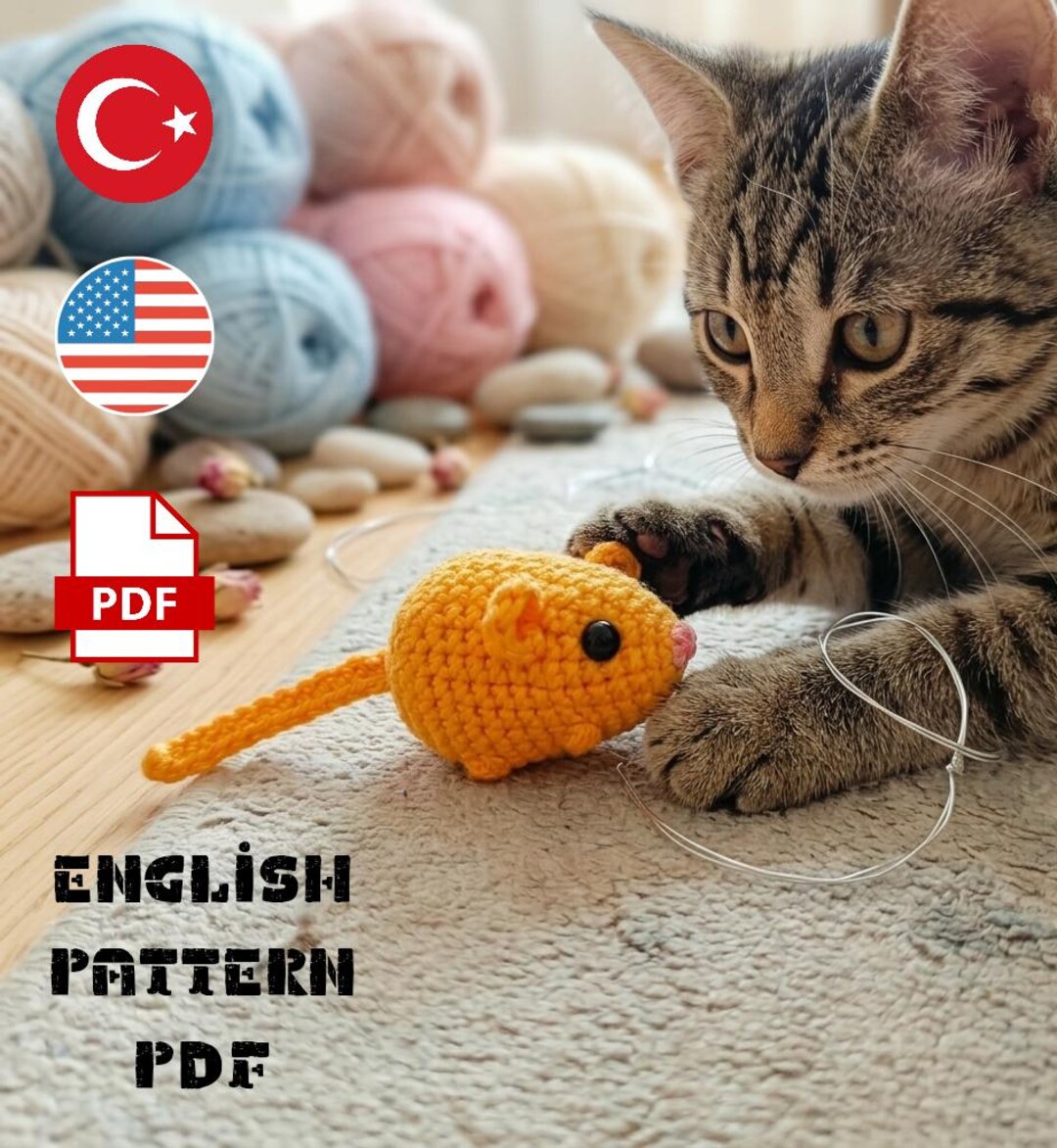 Crochet Cat Toy Pattern PDF - Amigurumi Mouse Pattern - English and ...