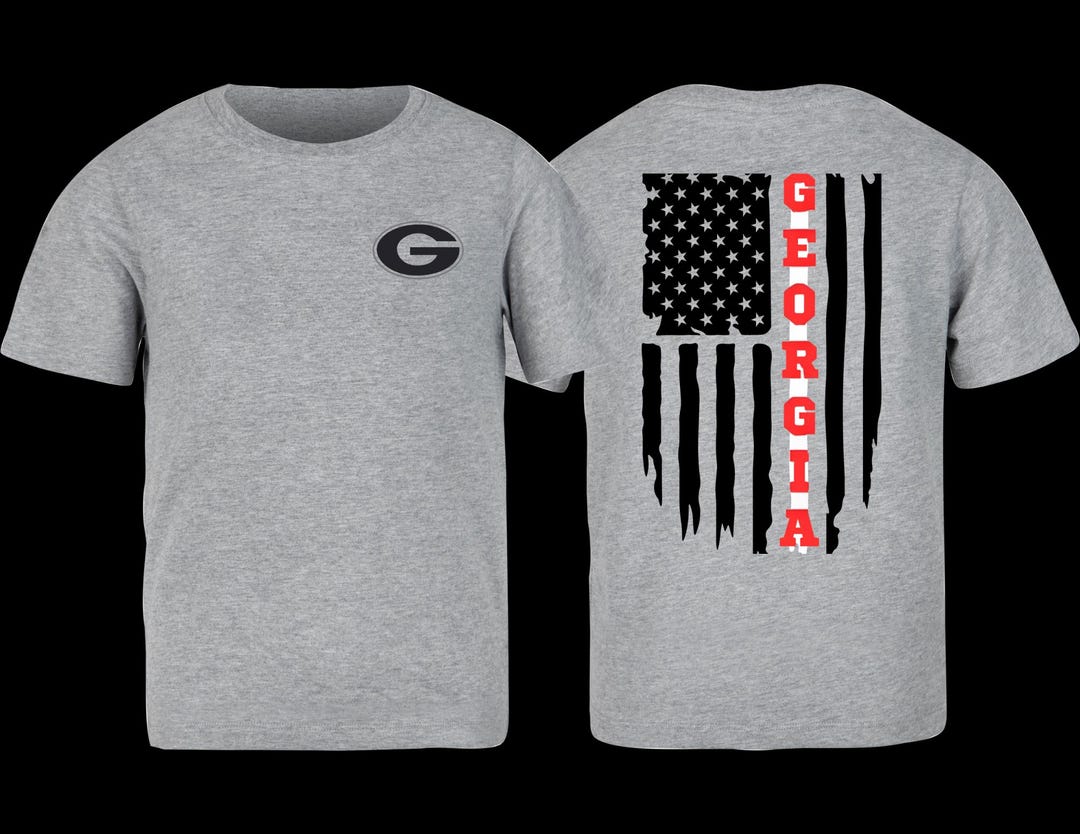 Georgia Flag T-shirt, Football Georgia Dawgs, Bulldogs Football Tee ...