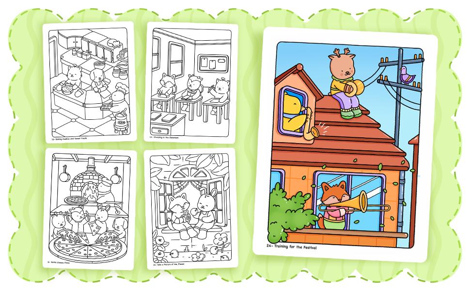 Cozy Moments of Calmness Coloring Book – Cute & Cozy Daily Activities ...