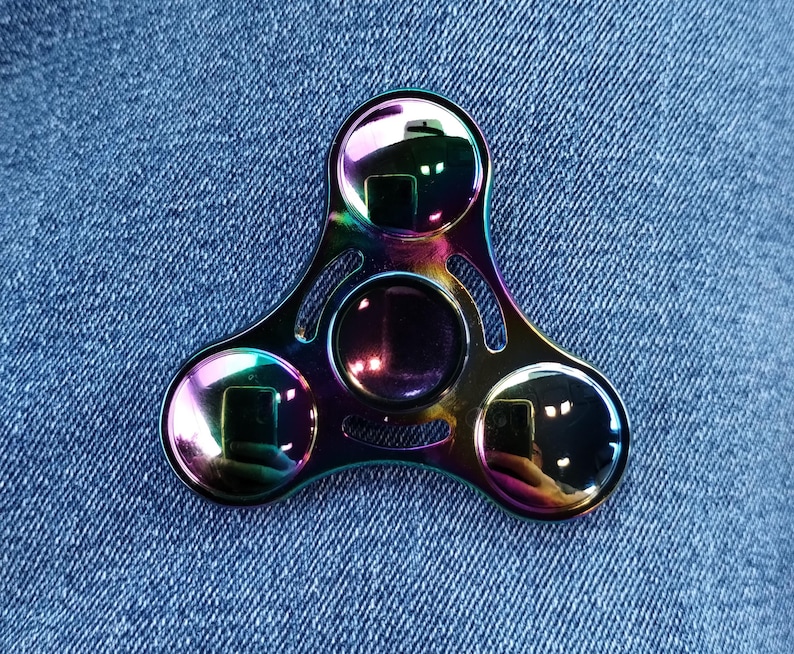 Classic Original Design Metal Fidget Spinner Rainbow Iridescent Color ...