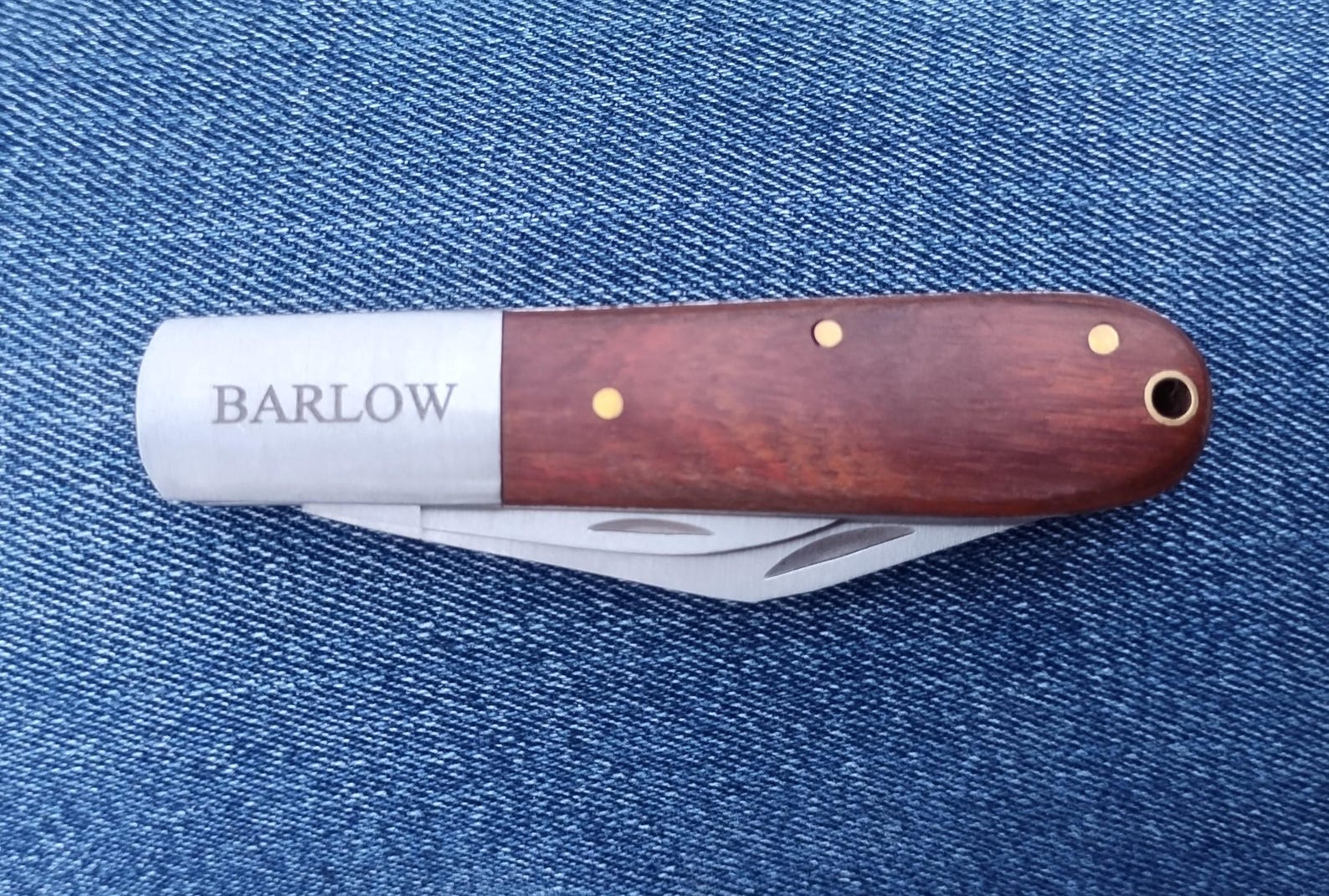 Olde School Two Blade Classic Retro Folding Knife Genuine Wood Inlay ...