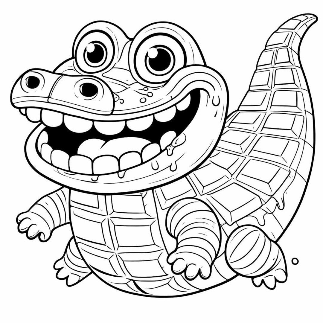 Chocodile Coloring Page – Chocolate Crocodile Printable (A4/US Letter ...