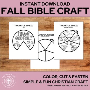 Fall Bible Craft | Thankfulness Wheel | Christian Kids' Sunday School ...