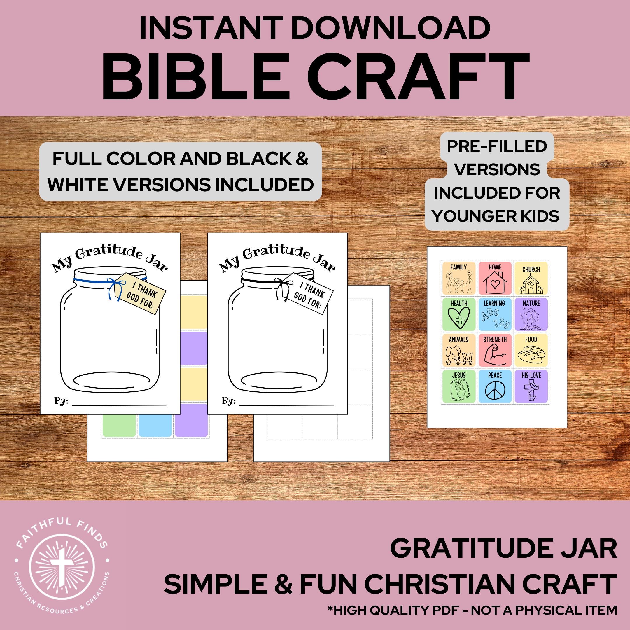 Bible Craft Gratitude Jar | Thanks to God | Sunday School Homeschool ...