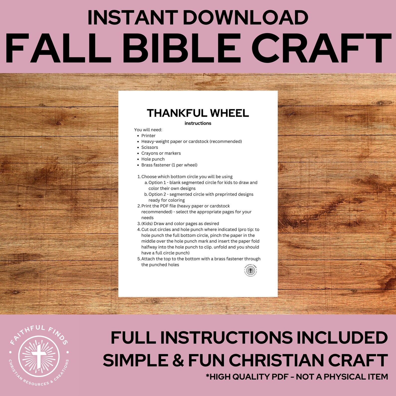 Fall Bible Craft | Thankfulness Wheel | Christian Kids' Sunday School ...