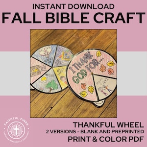 Fall Bible Craft | Thankfulness Wheel | Christian Kids' Sunday School ...