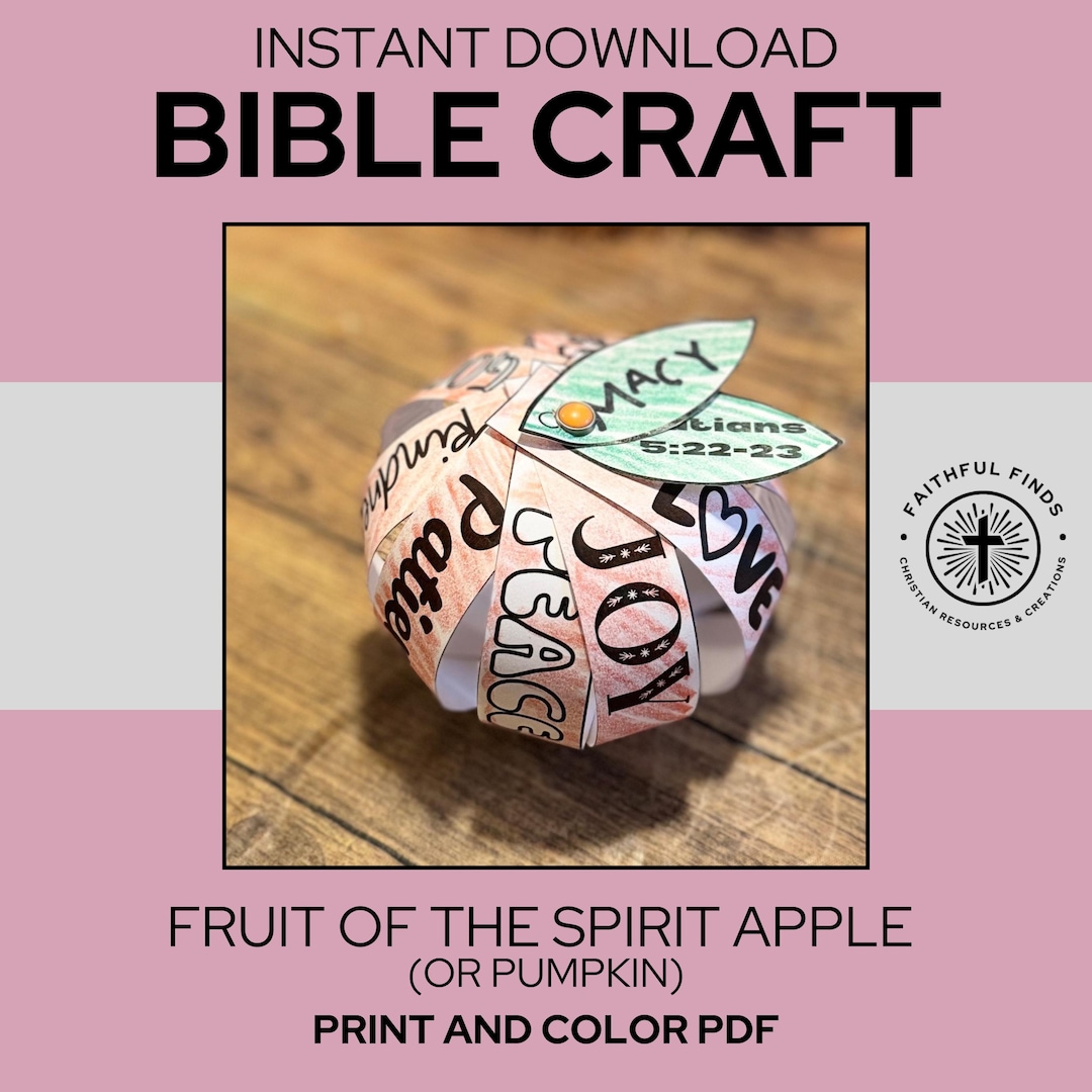 Fruit of the Spirit Paper Craft | Galatians 5:22-23 Bible Verse ...