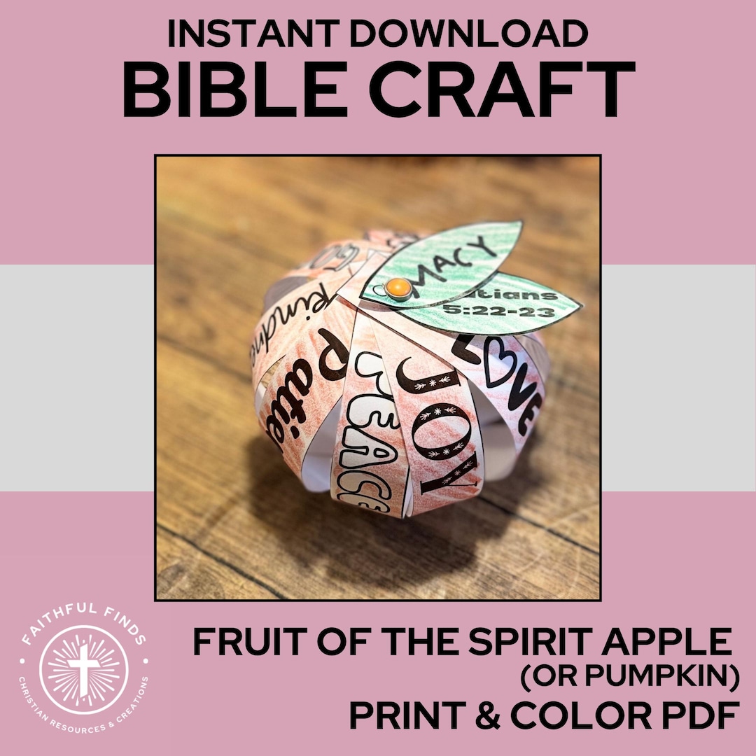Fruit of the Spirit Apple Fall Bible Craft Printable: Sunday School ...