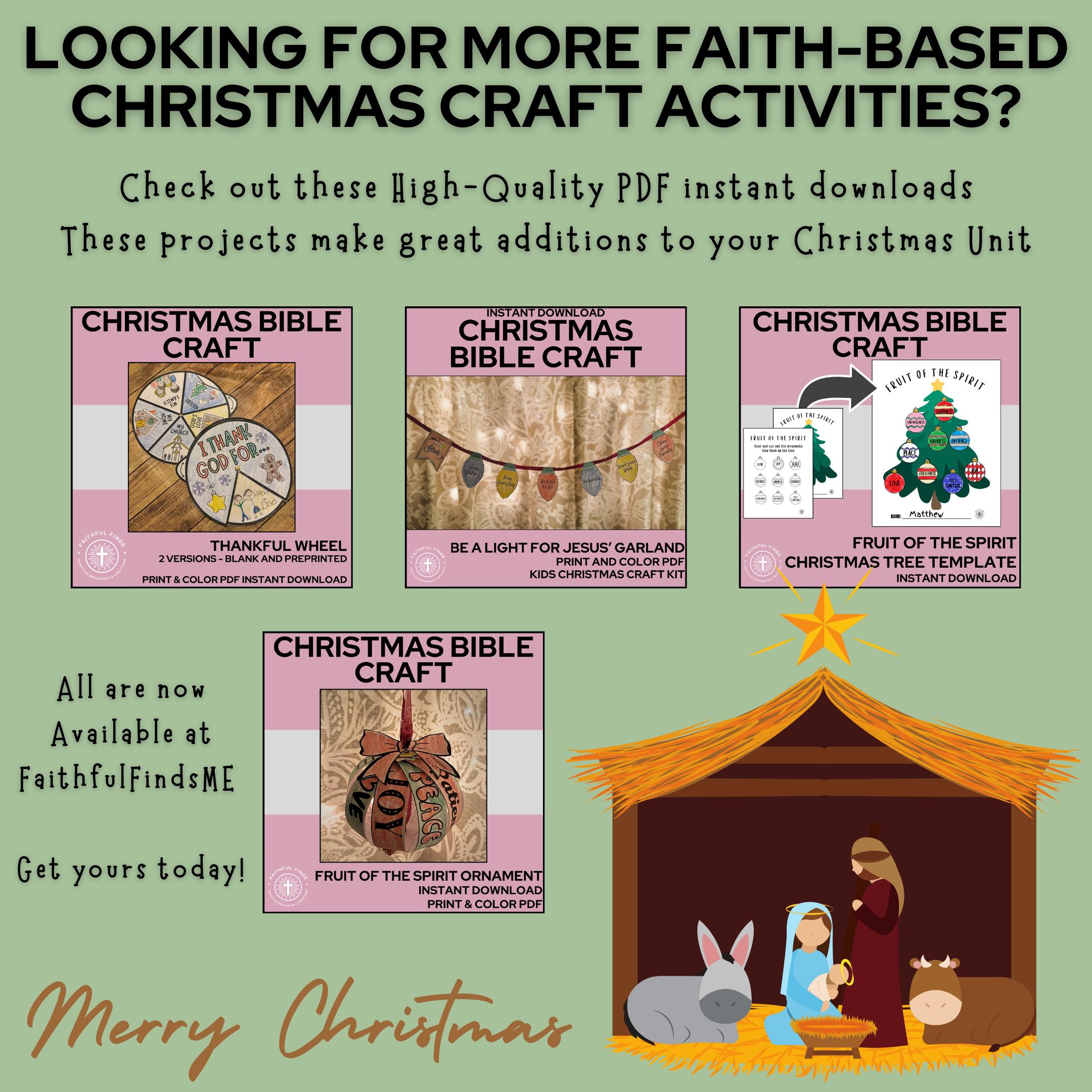 Christmas Bible Craft 3D Manger Scene | Christian Kids' Sunday School ...