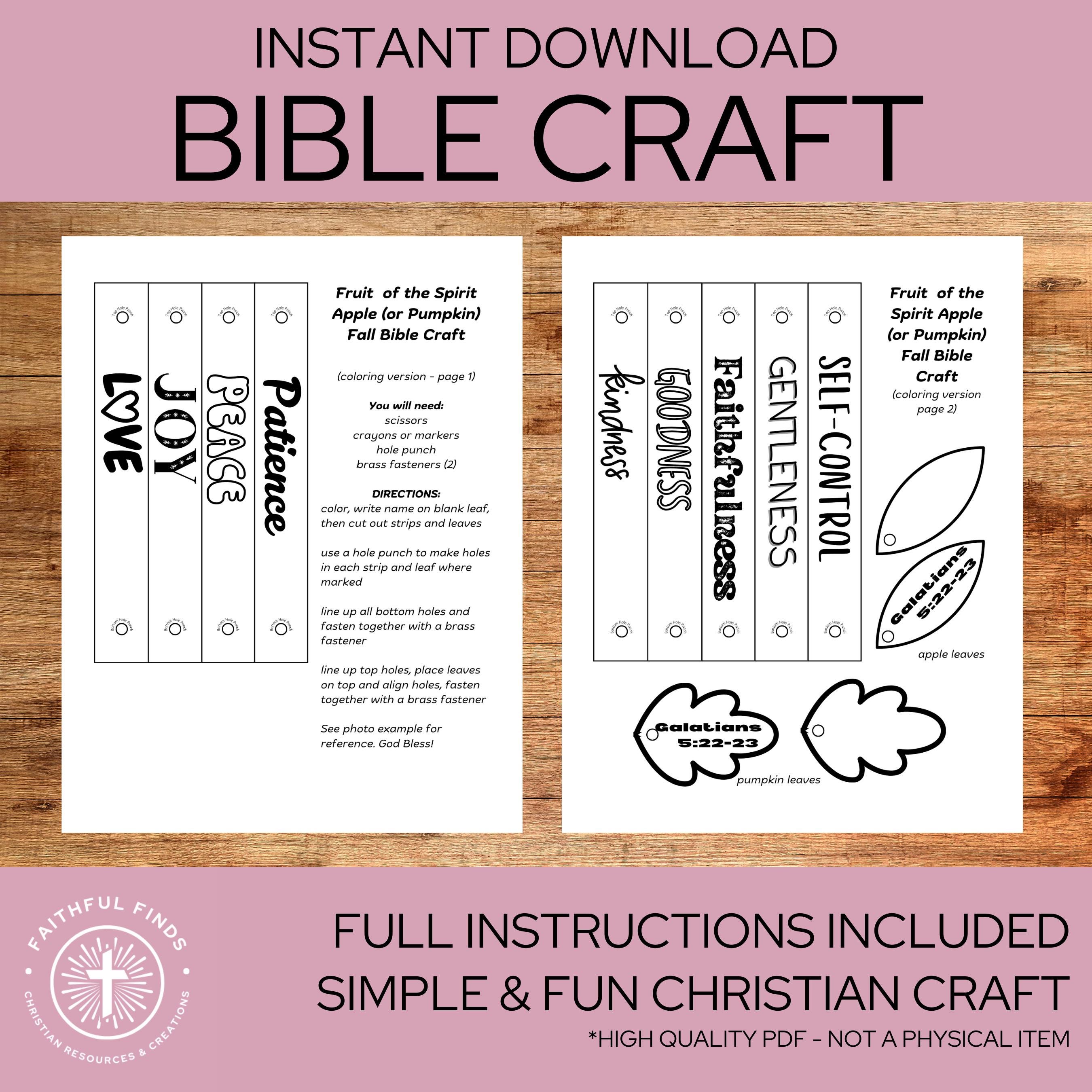 Fruit of the Spirit Paper Craft | Galatians 5:22-23 Bible Verse ...