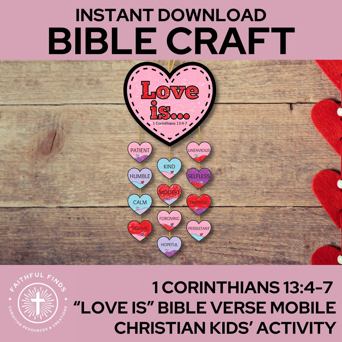 Love is 1 Corinthians Bible Verse Craft Printable: Sunday School ...