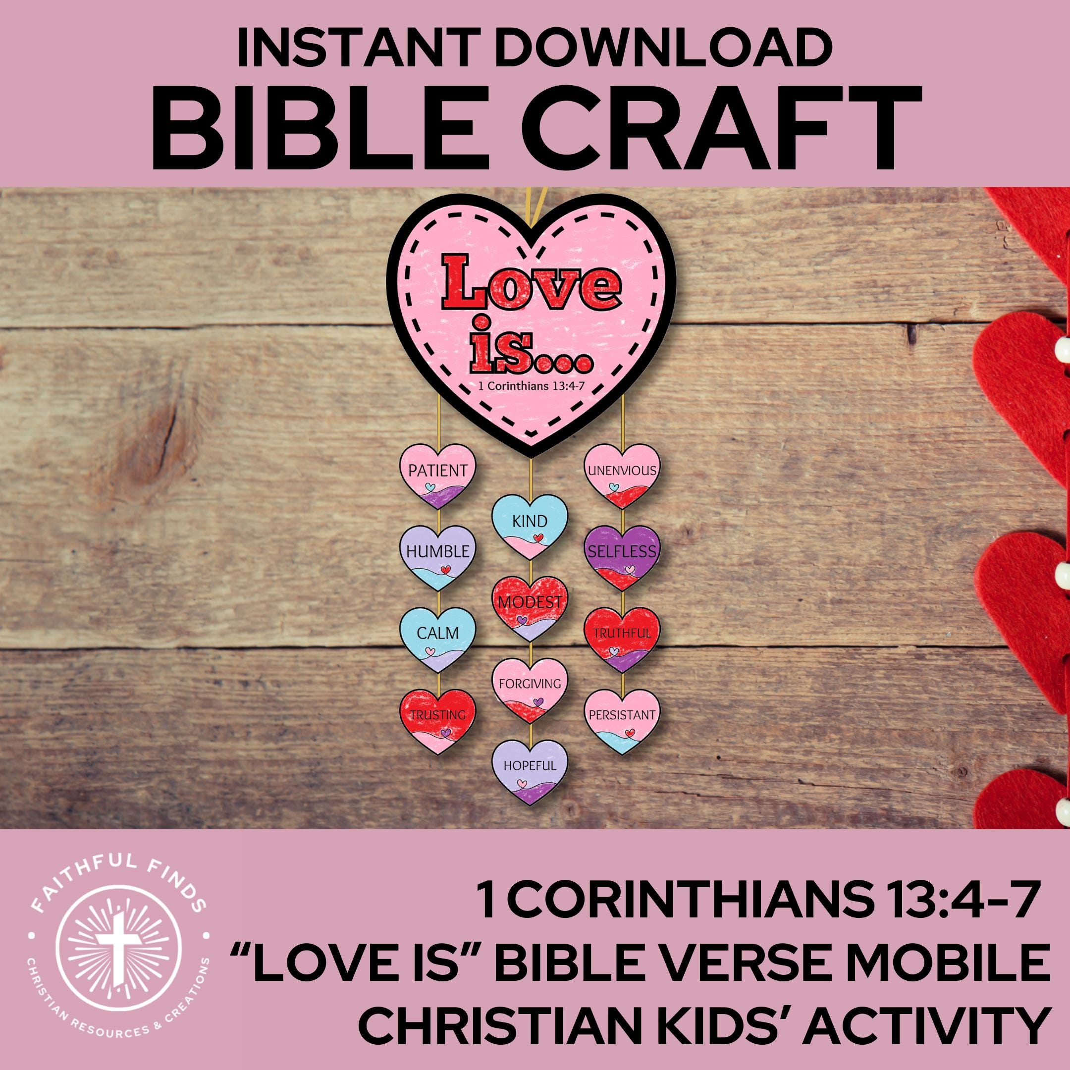 Love is 1 Corinthians Bible Verse Craft Printable: Sunday School ...