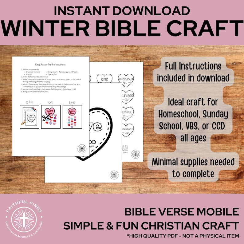 Love is 1 Corinthians Bible Verse Craft Printable: Sunday School ...