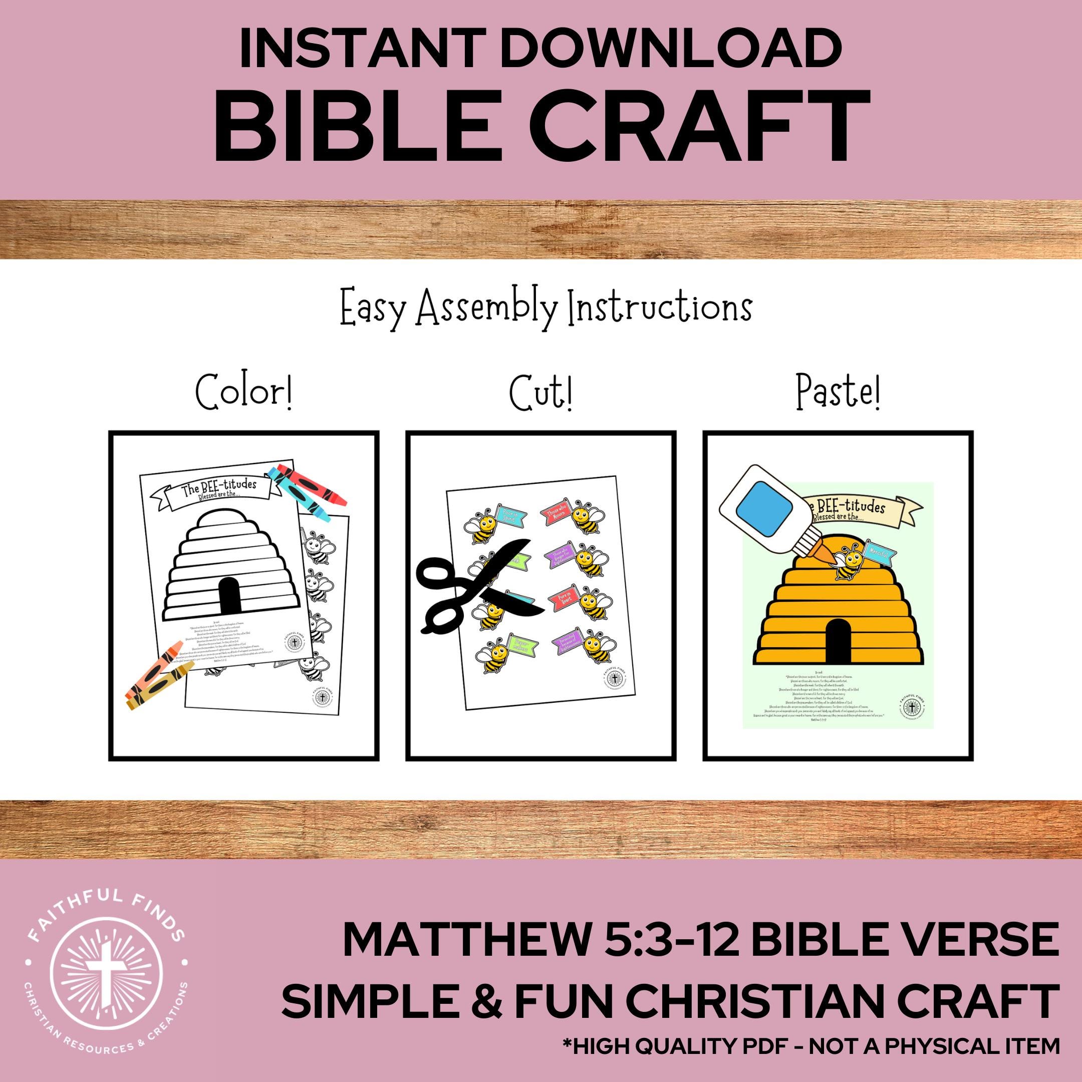 Matthew 5:1-12 Beatitudes Bible Verse Craft Mobile | Sunday School ...