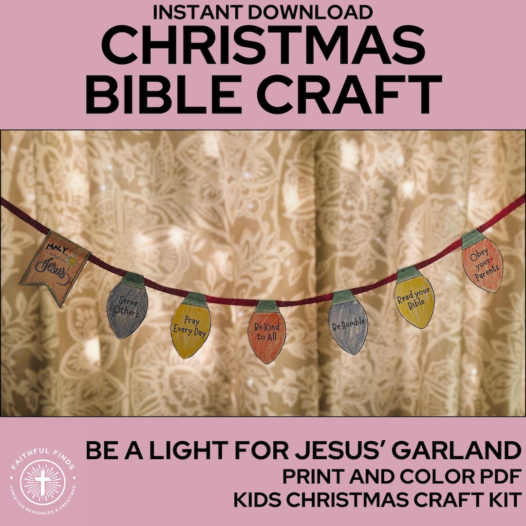 Christmas Bible Craft Light String Garland | Christian Kids' Sunday ...