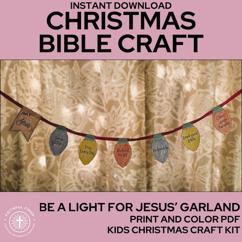 Christmas Bible Craft | Light for Jesus Garland | Christian Kids ...