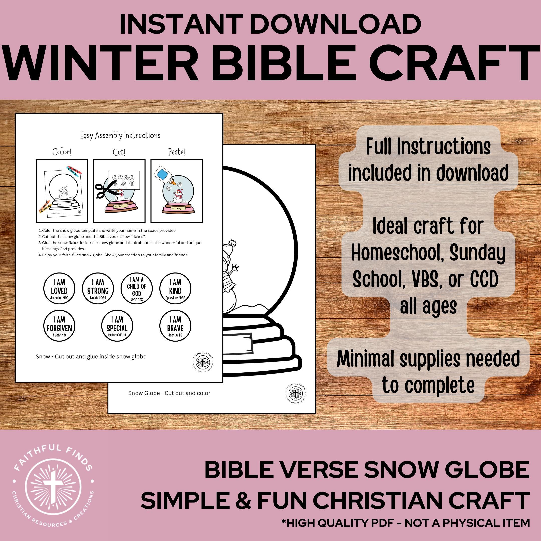 Bible Verse Snow Globe Christian Winter Craft Activity | Sunday School ...