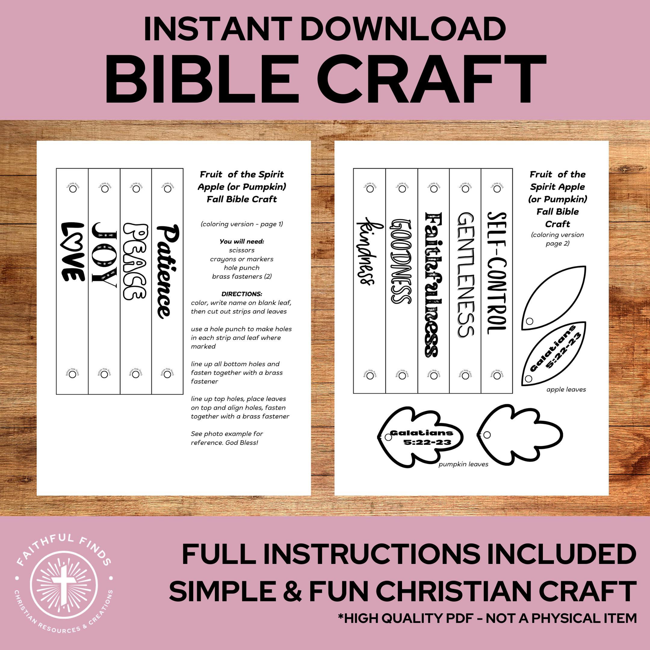 Fruit of the Spirit Apple Craft Printable: Sunday School Homeschool ...