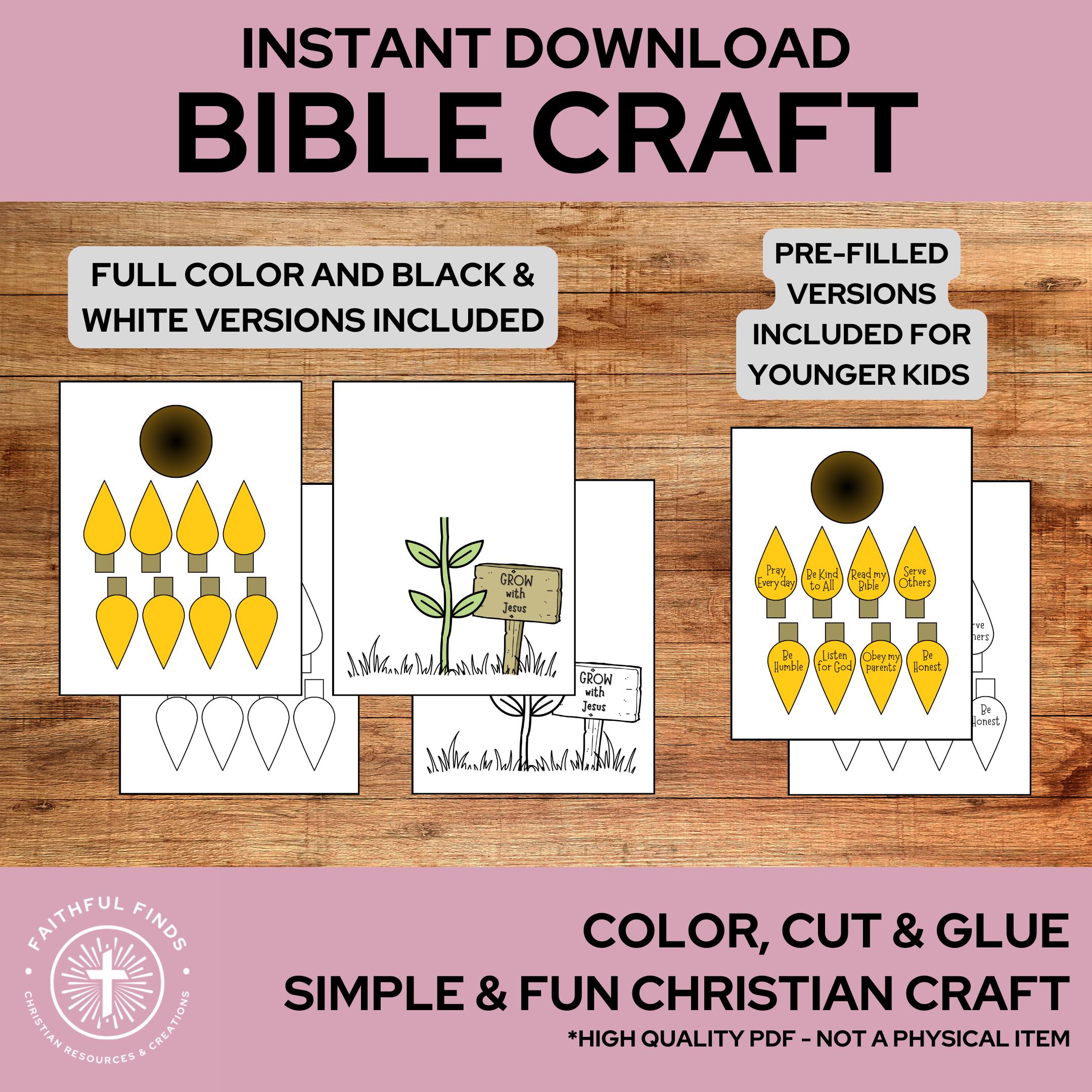 Grow With Jesus Sunflower Bible Craft | Sunday School Homeschool VBS ...