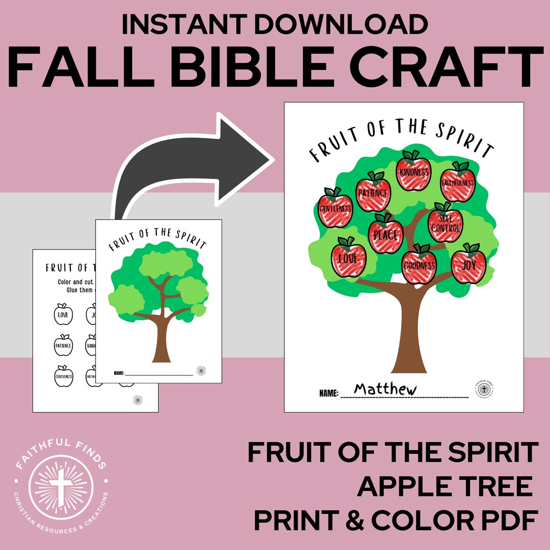 Fall Bible Craft Fruit of the Spirit Apple Tree Sunday School ...