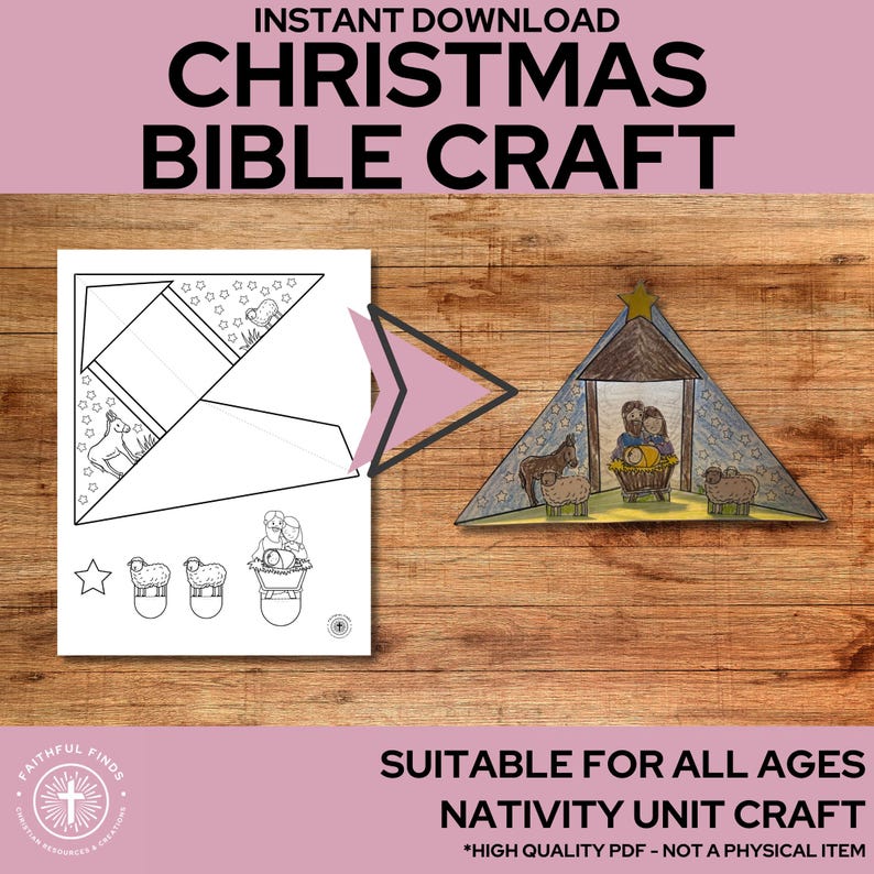 Christmas Bible Craft 3D Manger Scene | Christian Kids' Sunday School ...