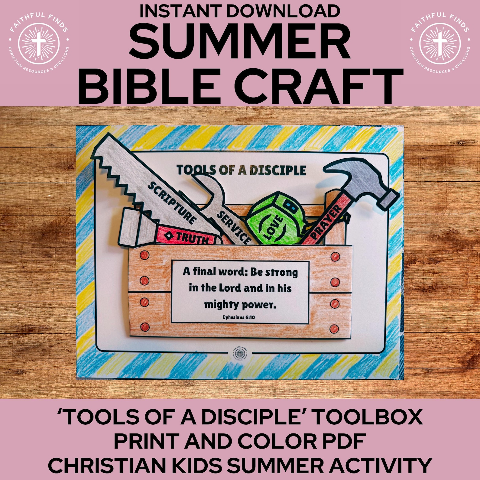 Tools of a Disciple | Bible Verse Craft | Sunday School Homeschool VBS ...