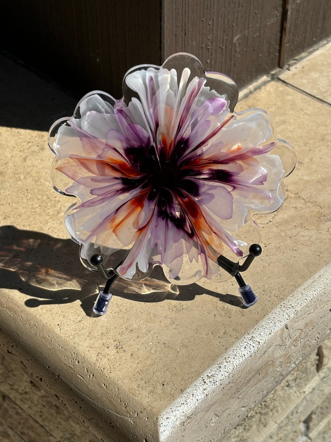 Purple, Fuchsia and Peach Flower Coasters, Handmade Epoxy Resin ...