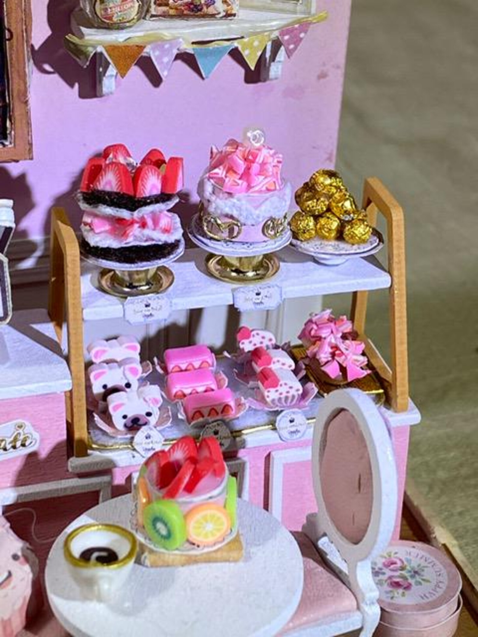 Fully Assembled Sweet Miniature Cafe. Packed With Delightful Cakes ...