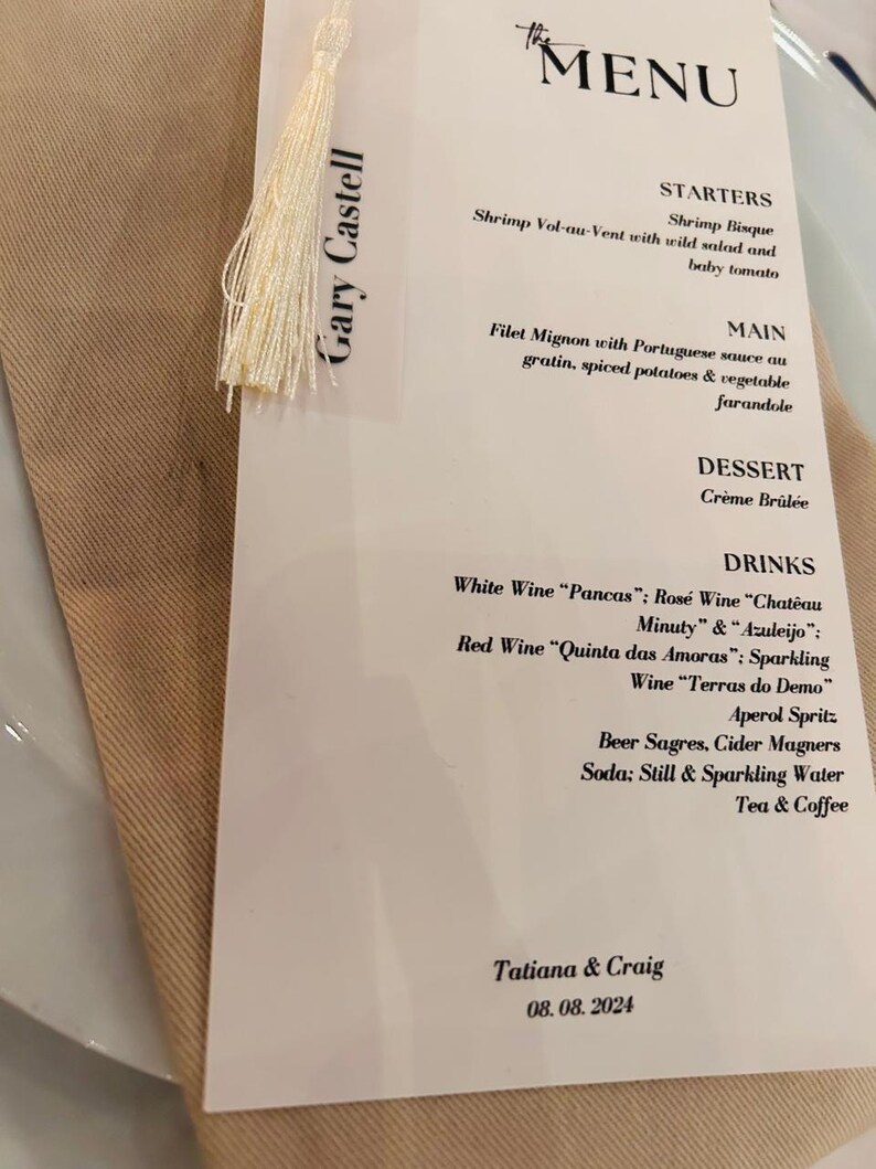 Minimalist & Classy Wedding Menu Template Free Editable in Canva ...