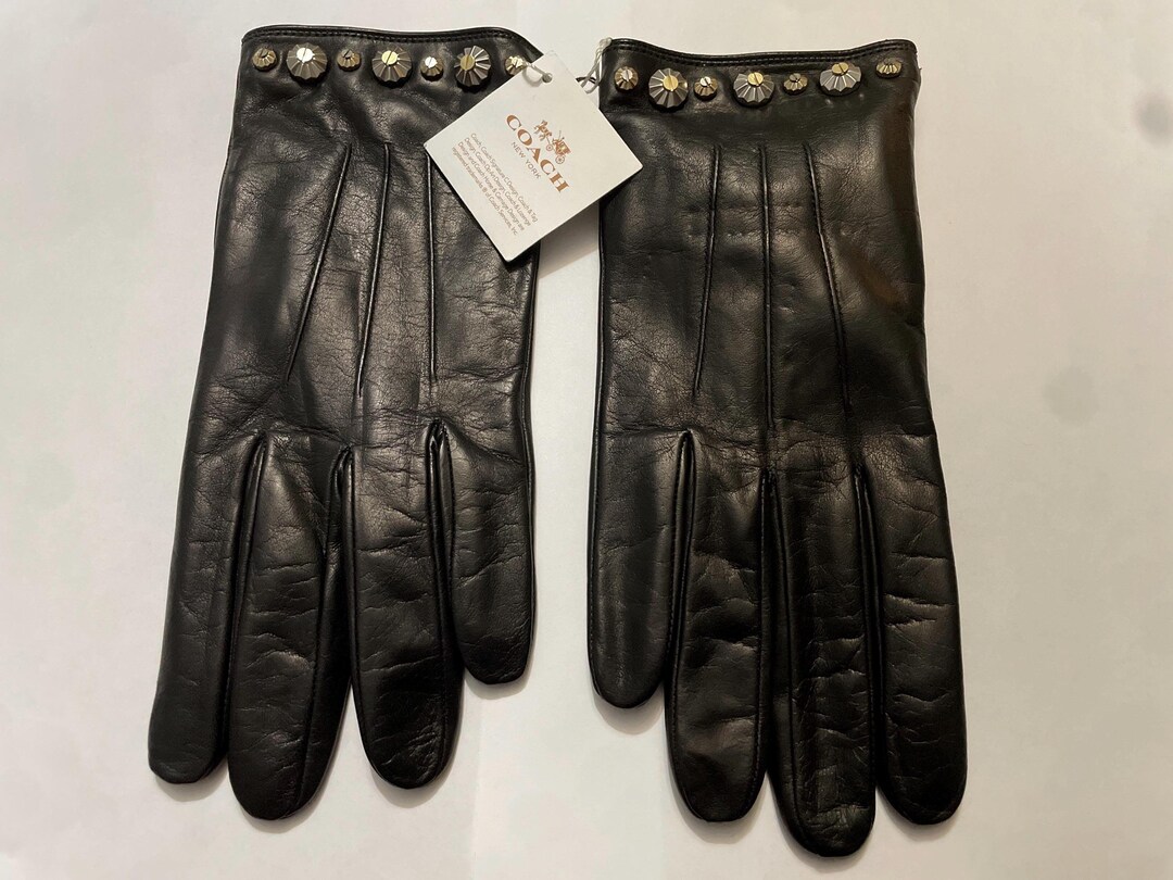165 NEW Women's Coach Daisy Rivet Leather Gloves Size 71/2 - Etsy