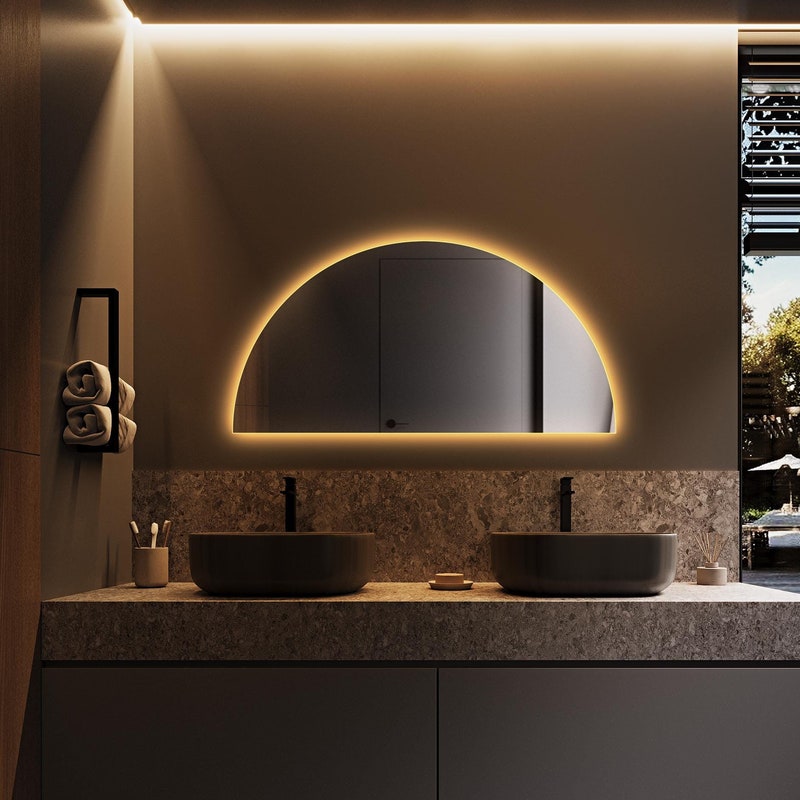 Half Circle Mirror - Etsy