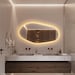Irregular Mirror With Led Lights, Asymmetrical Lighted Mirror, Led ...