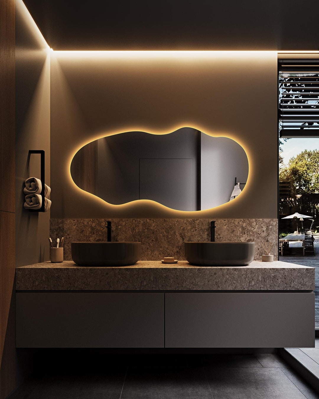 LED Mirror for Bathroom - Wall LED Bedroom Mirror - Decor Illuminated ...
