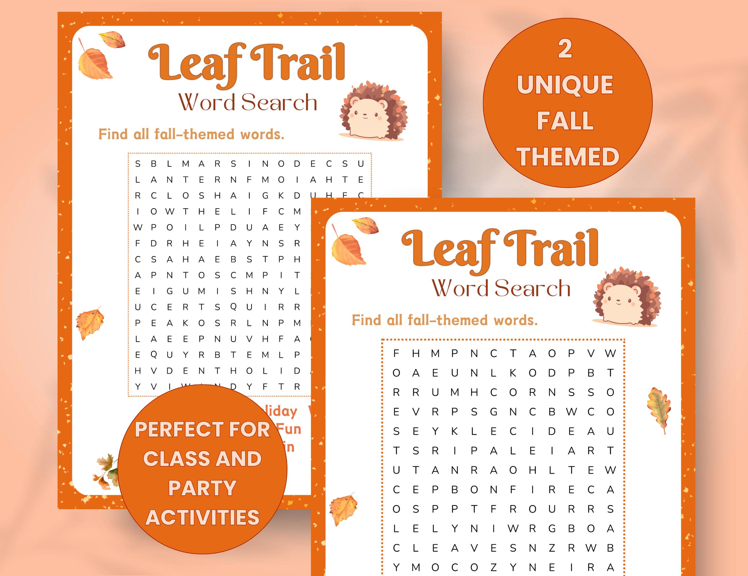 Autumn Word Search | Fall Printables | Word Search Game | Fall Activity ...
