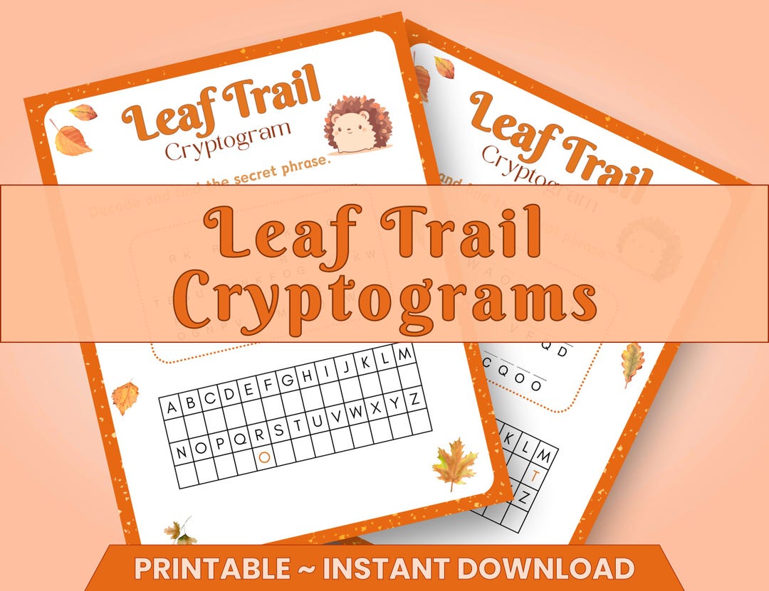 Autumn Cryptograms | Fall Printables | Cryptogram Game | Fall Activity ...