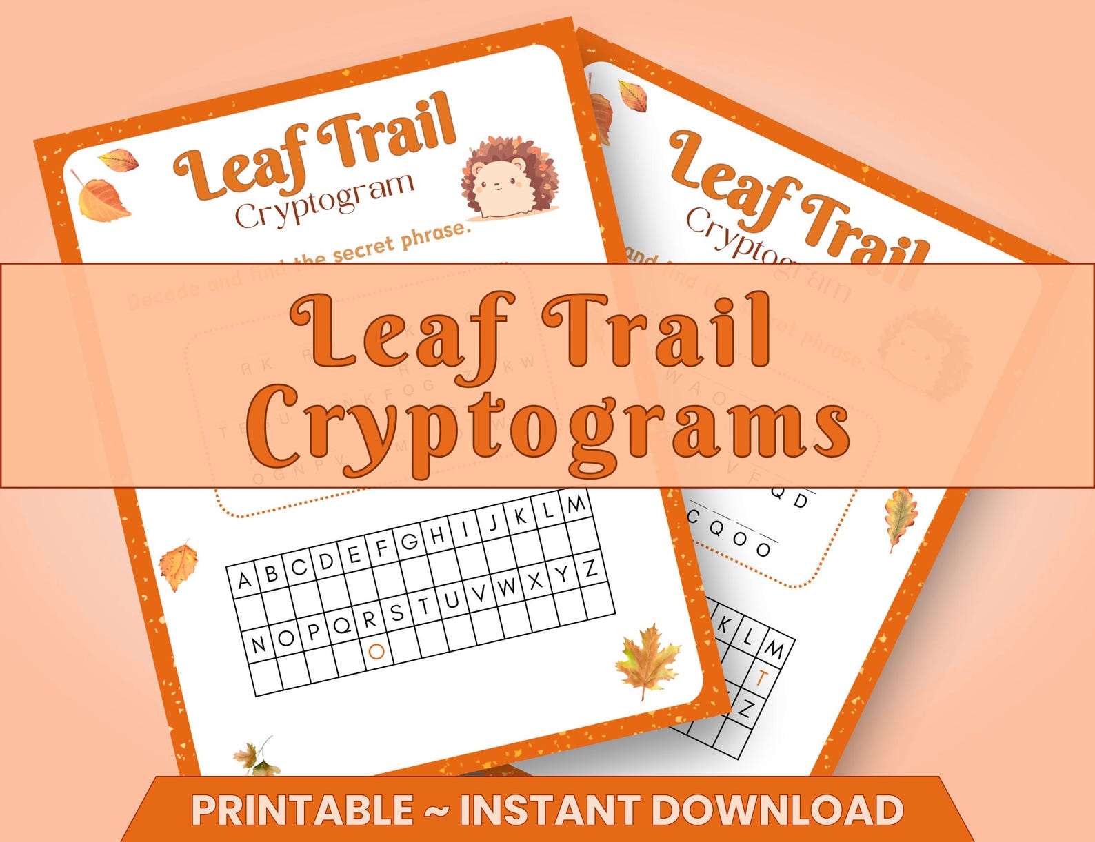Autumn Cryptograms | Fall Printables | Cryptogram Game | Fall Activity ...