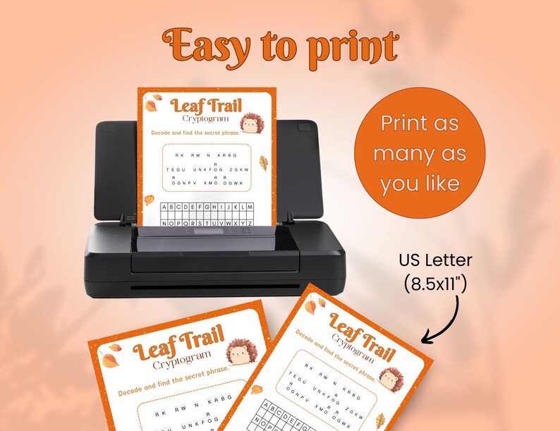 Autumn Cryptograms | Fall Printables | Cryptogram Game | Fall Activity ...