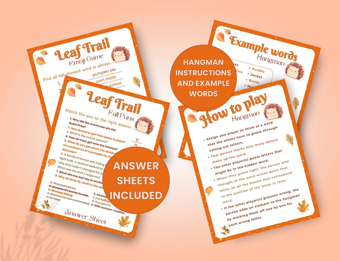 Autumn Games Mini Bundle | Fall Printables | Autumn Worksheet | Fall ...