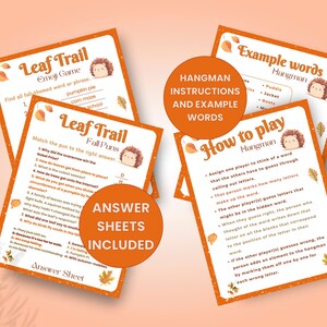Autumn Games Mini Bundle | Fall Printables | Autumn Worksheet | Fall ...