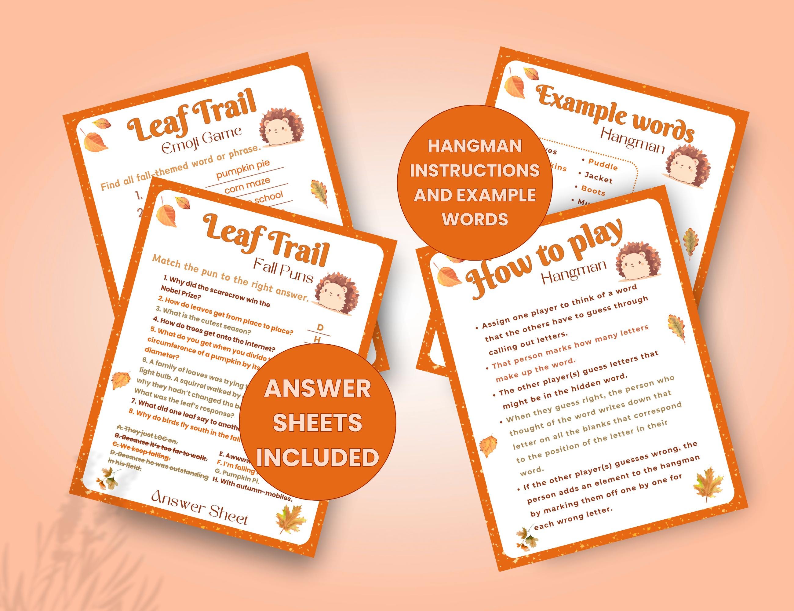 Autumn Games Mini Bundle | Fall Printables | Autumn Worksheet | Fall ...