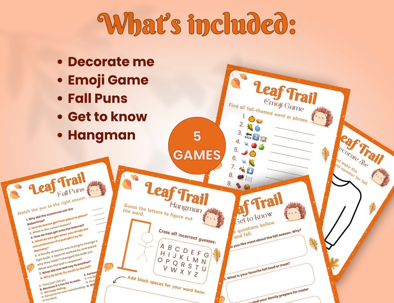 Autumn Games Mini Bundle | Fall Printables | Autumn Worksheet | Fall ...
