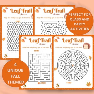 Autumn Mazes | Fall Printables | Maze Game | Fall Activity Sheet ...